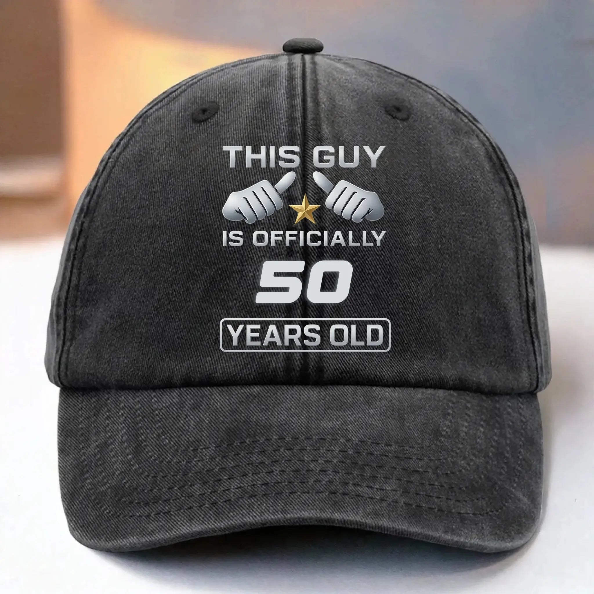 This Guy Is Officially 50 Years Old 50th Birthday Gift - Washed Denim ...